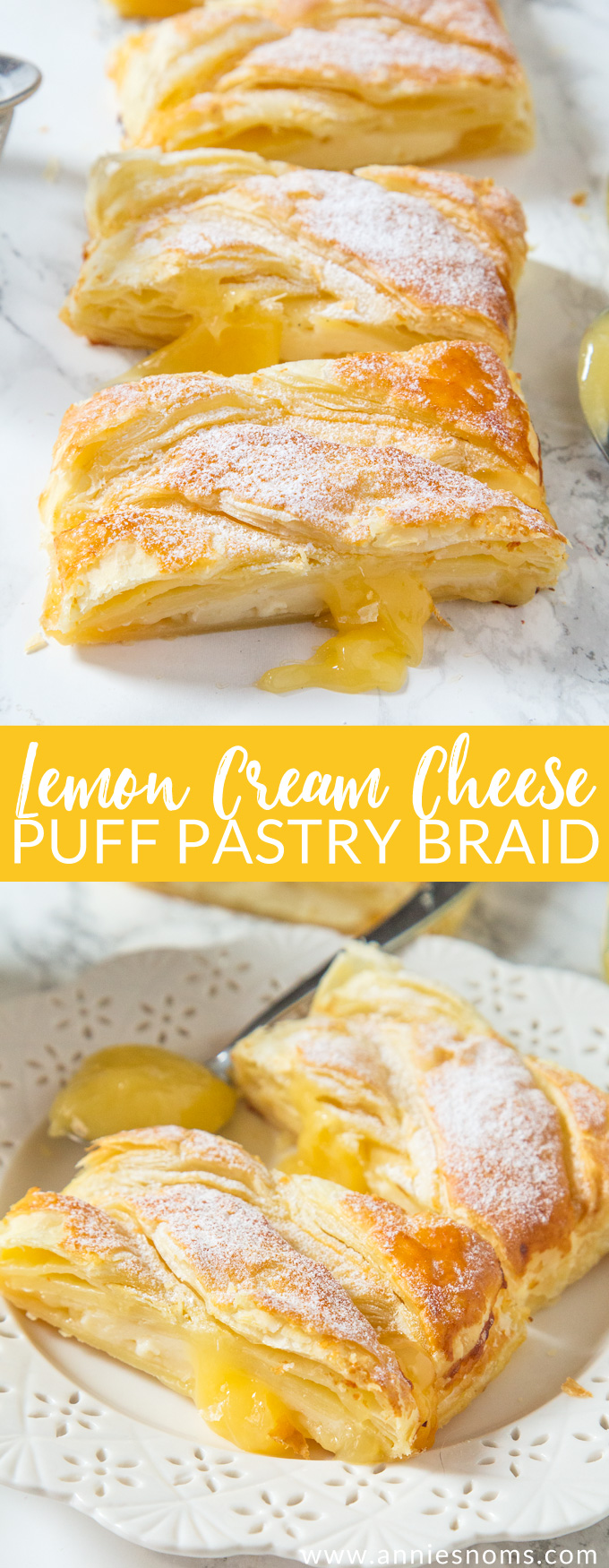 Lemon Cream Cheese Puff Pastry Braid - Annie's Noms