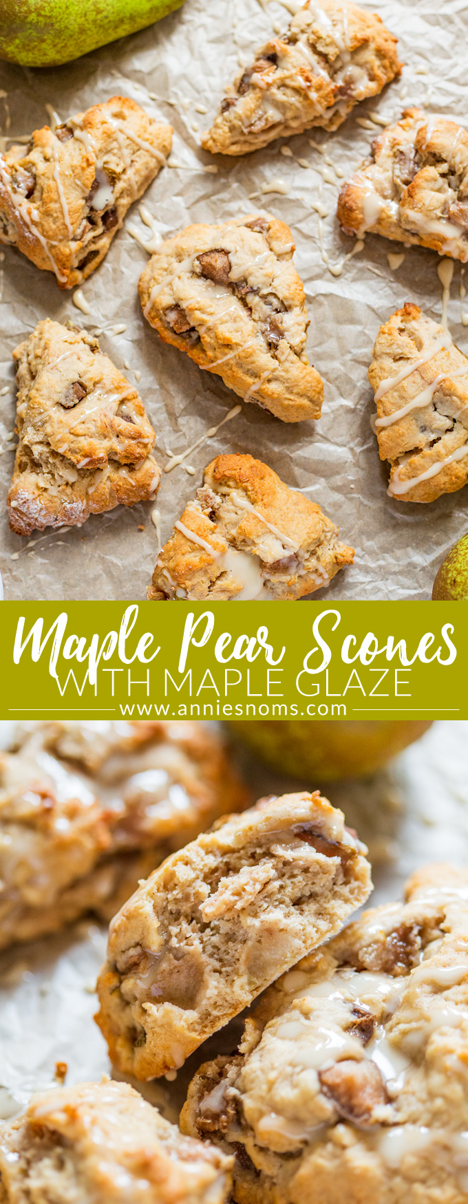 Maple Pear Scones with Maple Glaze - Annie's Noms