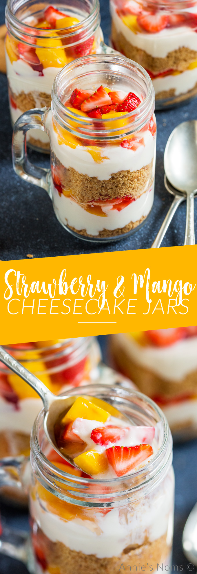 Strawberry and Mango Cheesecake Jars - Annie's Noms