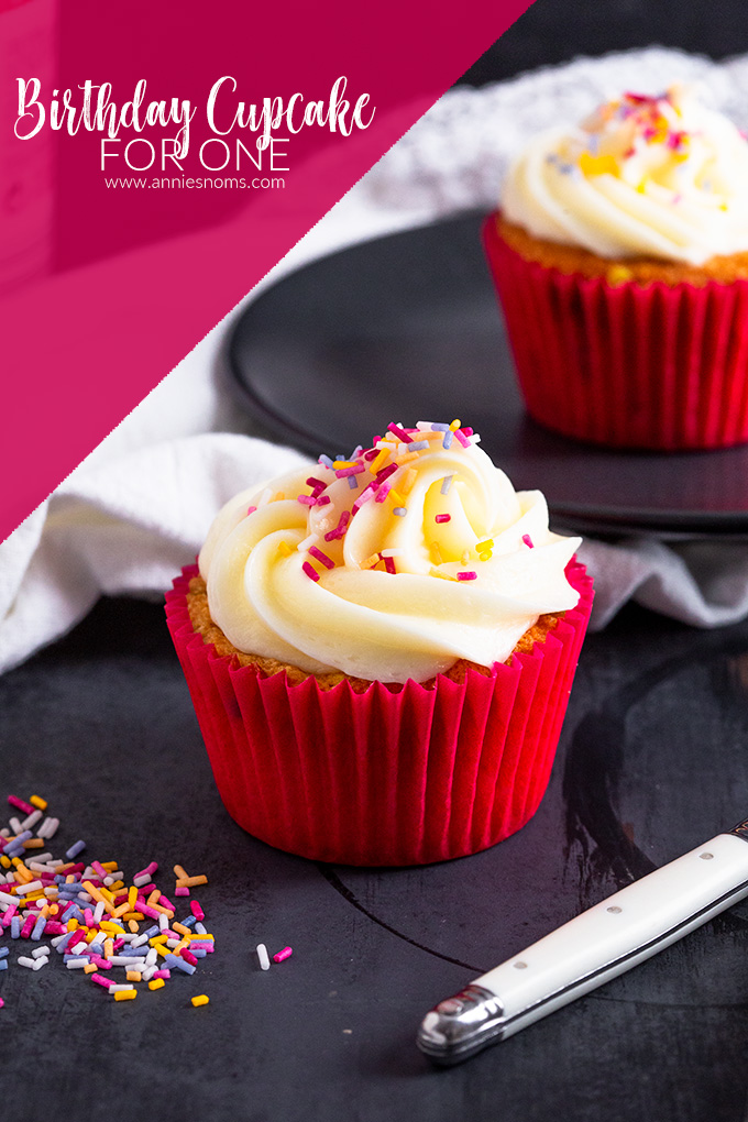 Birthday Cupcake For One {or Two!} - Annie's Noms