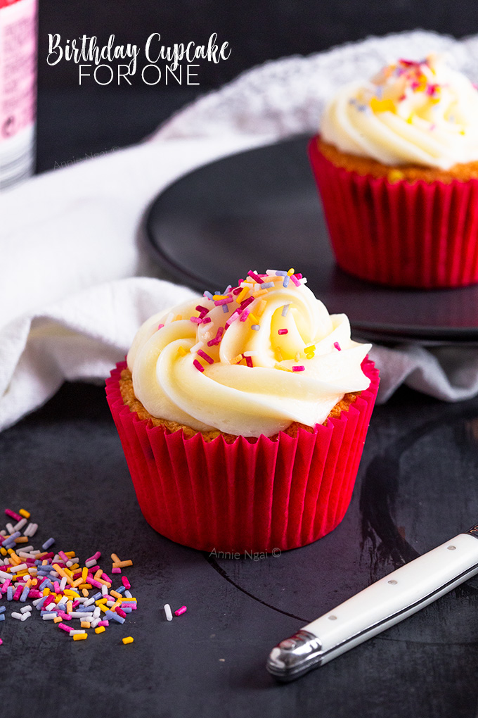 Birthday Cupcake For One {or Two!} - Annie's Noms